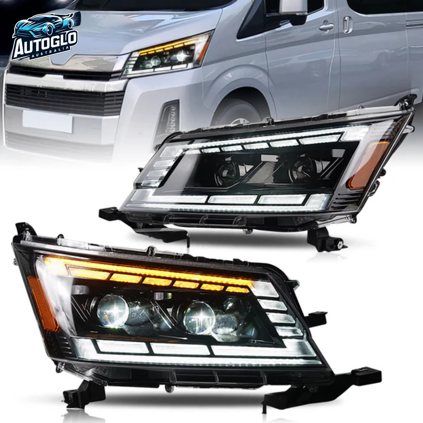 Autoglo Australia Full LED Headlights for Toyota Hiace 2019-2023 Start